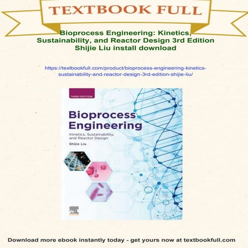 Bioprocess Engineering: Kinetics, Sustainability, and Reactor Design 3rd Edition Shijie Liu | PDF