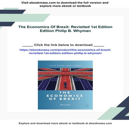 The Economics Of Brexit: Revisited 1st Edition Edition Philip B. Whyman ...