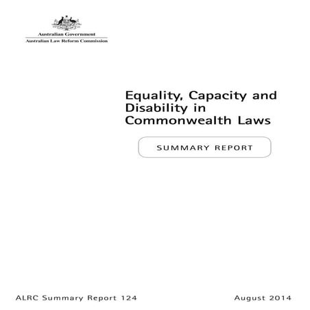 alrc_124_summary_report_whole_pfd_ | PDF | Special Needs Kids | Parenting