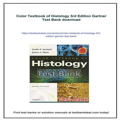 Color Textbook of Histology 3rd Edition Gartner Test Bank | PDF