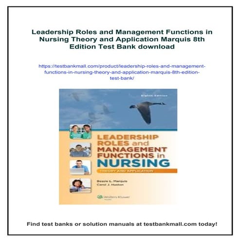 Leadership Roles and Management Functions in Nursing Theory and ...