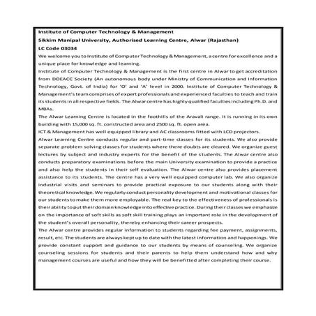 Institute of Computer Technology & Management | DOCX
