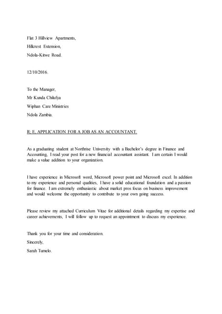 sample cover letter | PDF