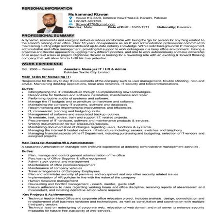 CV Muhammad Rizwan (Nov. 16) | DOCX