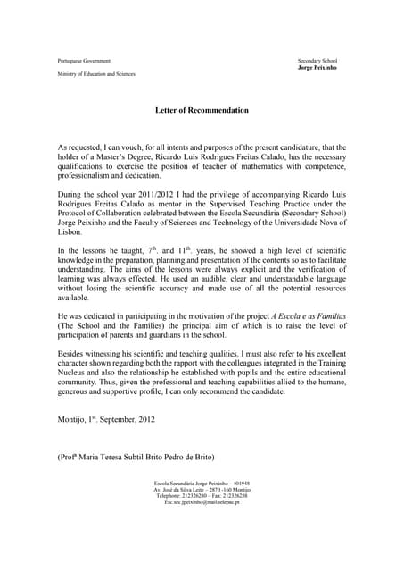 Paul Sellar Reference Letter | PDF