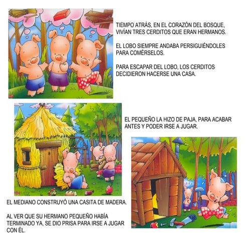 Cuento De Los Tres Cerditos Para Imprimir 6. Los Tres Cerditos