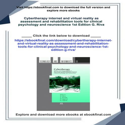 Cybertherapy internet and virtual reality as assessment and ...