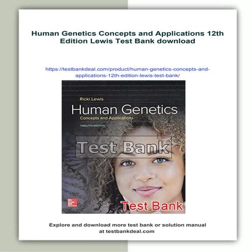 Human Genetics Concepts and Applications 12th Edition Lewis Test Bank | PDF