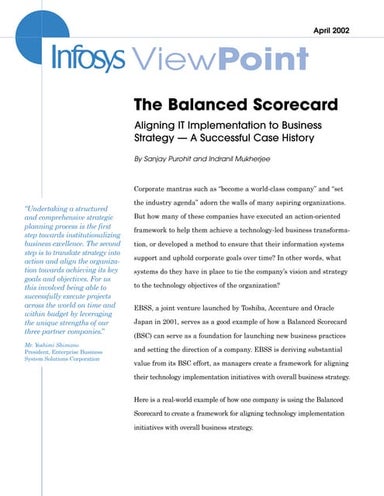 Infosys Relationship scorecard | PPT