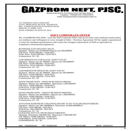 SCO FOR PJSC GAZPROM NEFT pdf | PDF