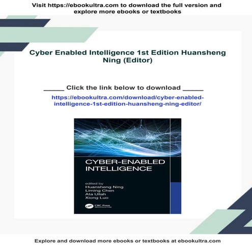 Cyber Enabled Intelligence 1st Edition Huansheng Ning (Editor) | PDF