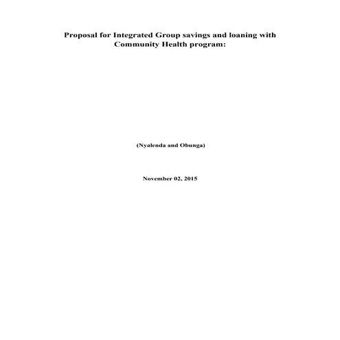 Kisumu Youth Mentorship Program proposal Proposal | DOC