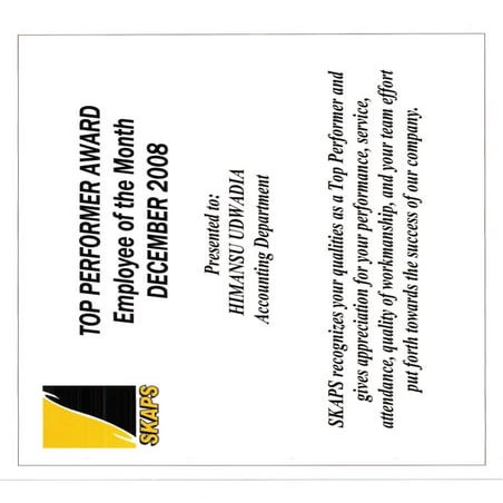 Top Performer Award | PDF