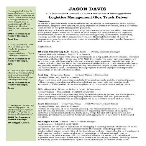 JD Logistics resume | DOC