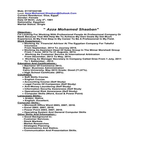 Azza Mohamed cv | PDF