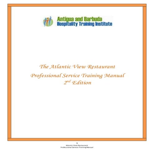Atlantic View Restaurant Professional Service Training Manual 2nd ...