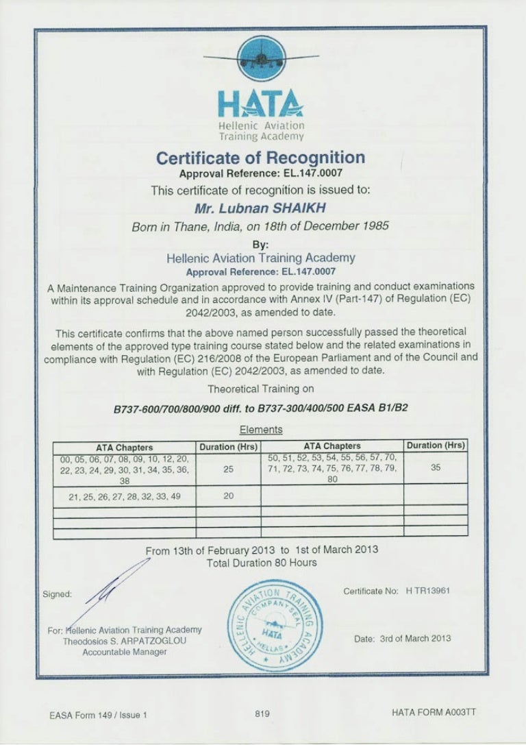 EASA Part-66 B1 B2 Boeing 737CLASSIC