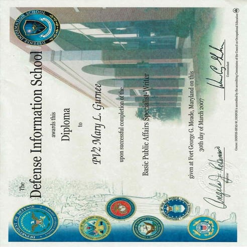 Mary L Gurnee Gamble DINFOS Diploma.PDF