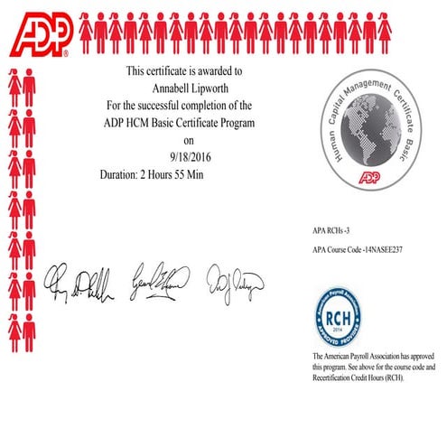 HCM Certificate | PPT