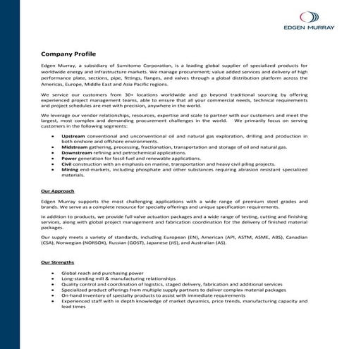 Edgen Murray - Company Profile | PDF