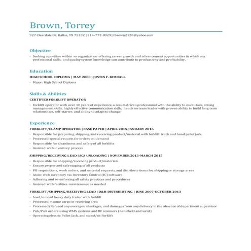 Brown resume 2016 | DOCX