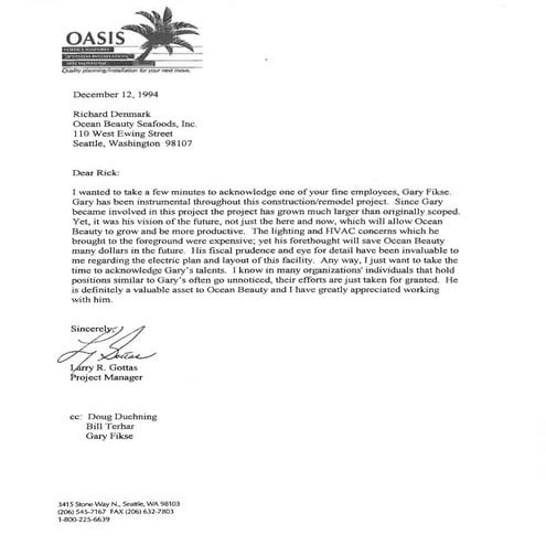 Oasis Letter | PDF