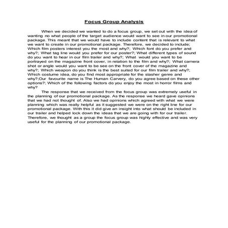 Focus group analysis | PDF