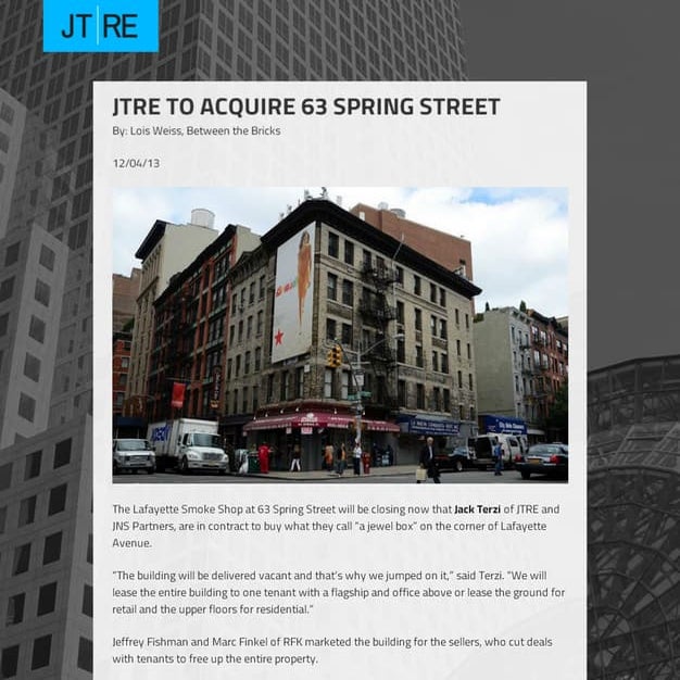 JTRE to Acquire 63 Spring Street | PDF
