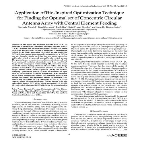 Application of Bio-Inspired Optimization Technique for Finding the Optimal set of Concentric ...