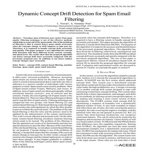 Dynamic Concept Drift Detection for Spam Email Filtering | PDF