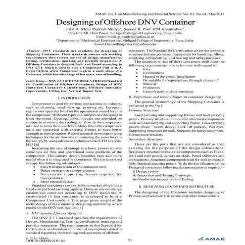 Designing of Offshore DNV Container | PDF
