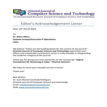 64. Editor’s Acknowledgement Letter | PDF