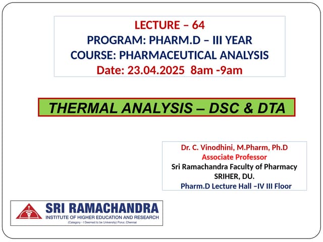 Differential thermal analysis(dta) | PPTX