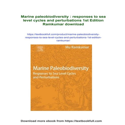 Marine paleobiodiversity : responses to sea level cycles and perturbations 1st Edition Ramkumar ...