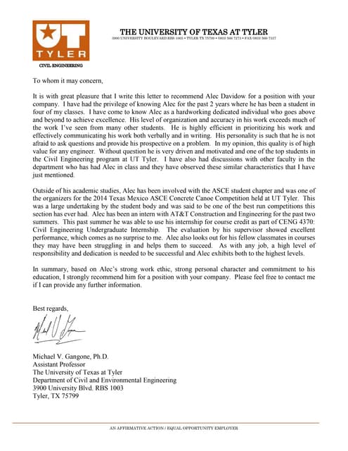 European University Recommendation Letter | PDF