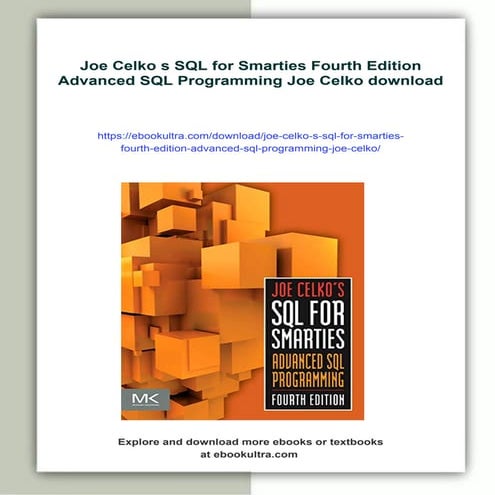 Joe Celko s SQL for Smarties Fourth Edition Advanced SQL Programming Joe Celko | PDF