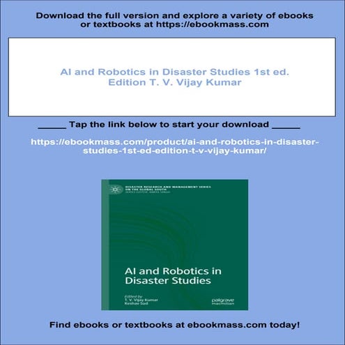 AI and Robotics in Disaster Studies 1st ed. Edition T. V. Vijay Kumar | PDF