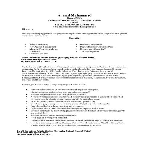 Ahmad Muhammad CV | DOC | Sales | Business