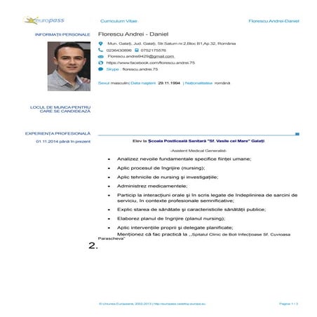 Florescu Andrei CV | DOC