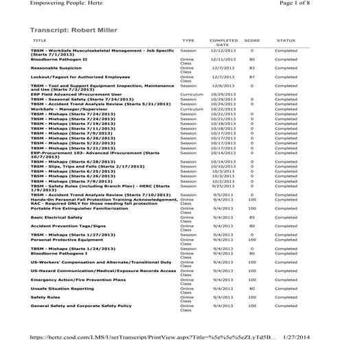 Robert Miller Training Transcript | PDF