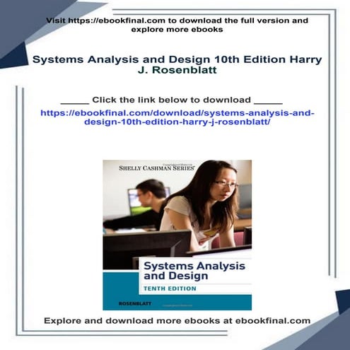 Systems Analysis and Design 10th Edition Harry J. Rosenblatt | PDF