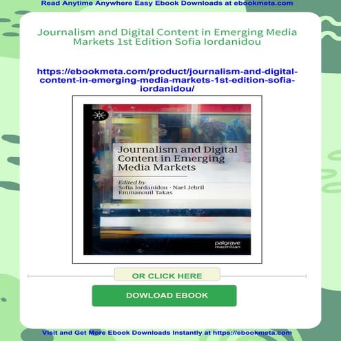 Journalism and Digital Content in Emerging Media Markets 1st Edition Sofia Iordanidou | PDF