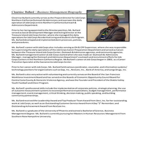 Clearnise Bullard Bio | DOCX