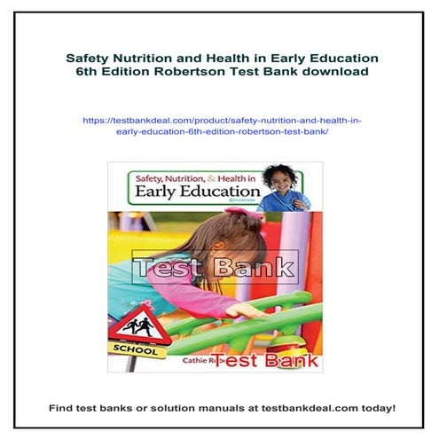 Safety Nutrition and Health in Early Education 6th Edition Robertson ...