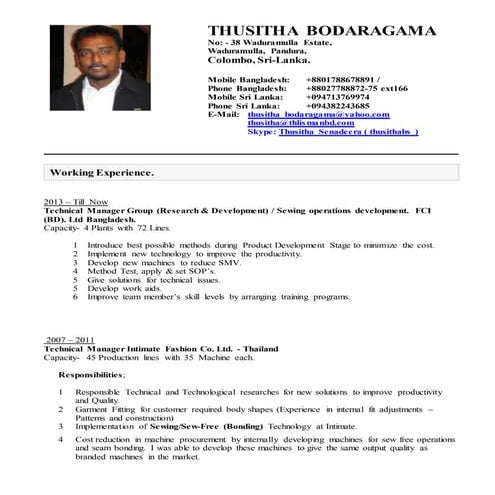 CV - Thusitha Bodaragama | DOCX