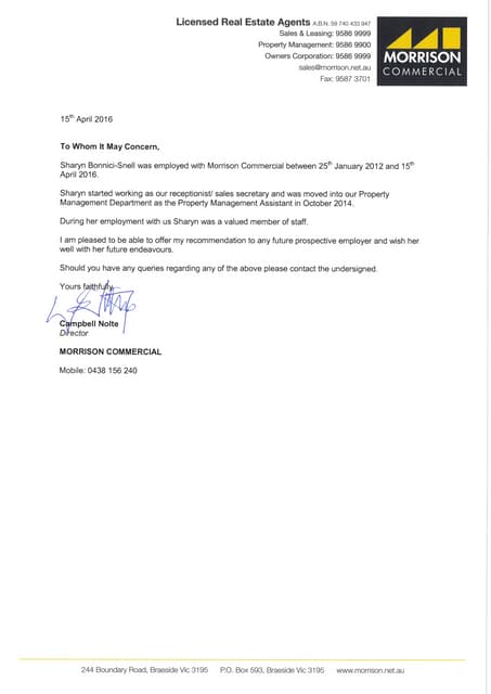 Peter Morrison - Reference Letter | PDF