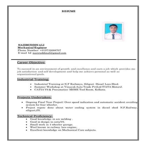 NAZIR CV FINAL YEAR | DOCX