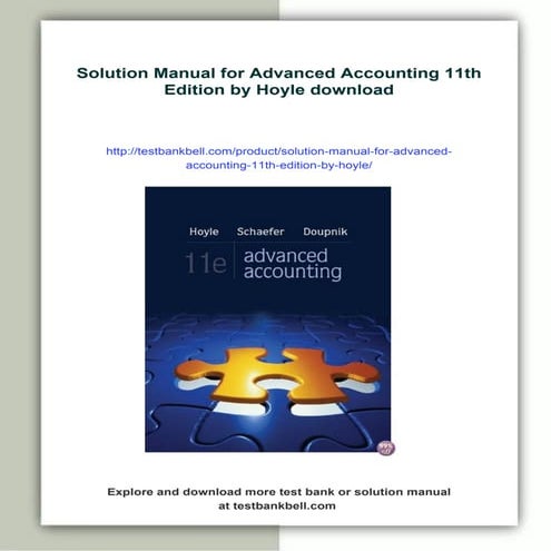 Solution Manual for Advanced Accounting 11th Edition by Hoyle | PDF