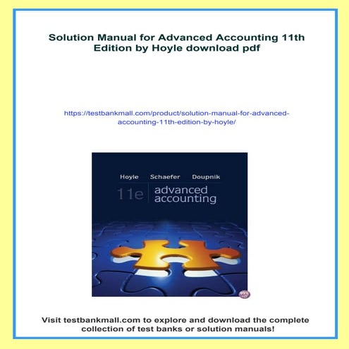 Solution Manual for Advanced Accounting 11th Edition by Hoyle | PDF
