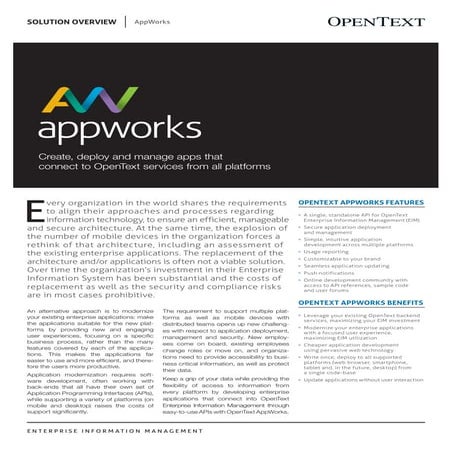 AppWorks - Solution Overview | PDF